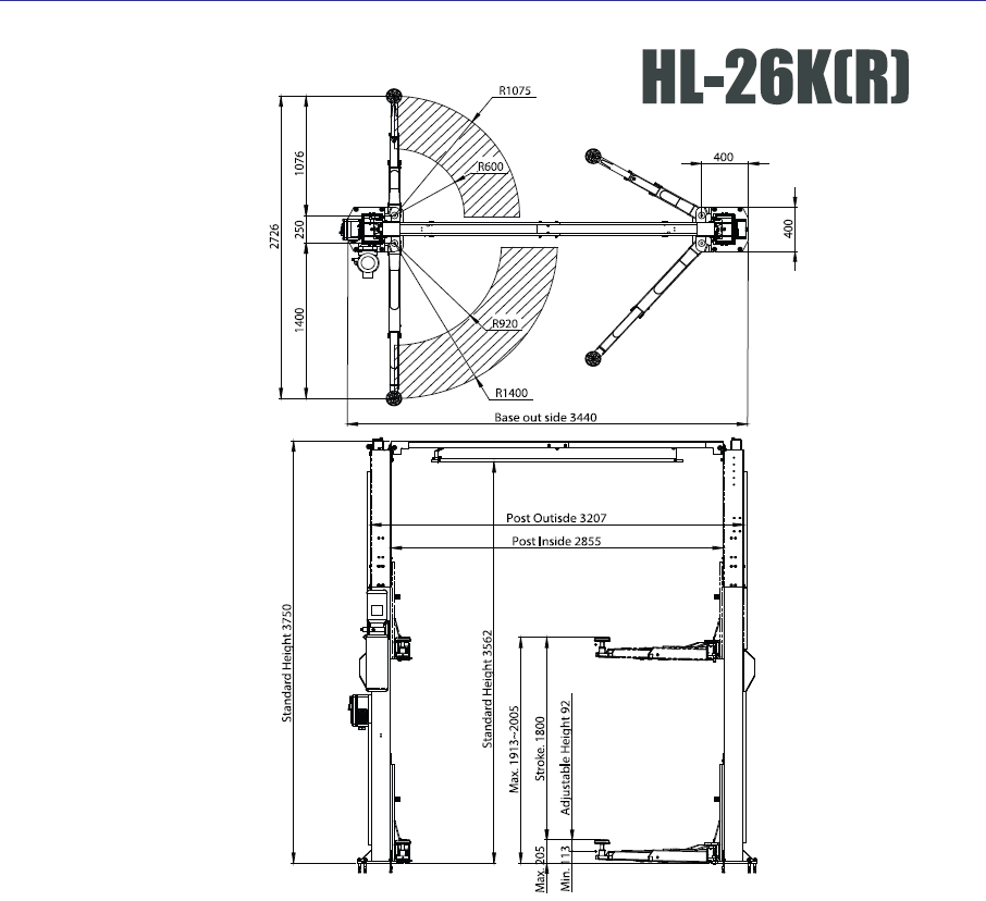 제품매뉴얼 - HL-26K(R) / 2주식 대문형 리프트 4톤